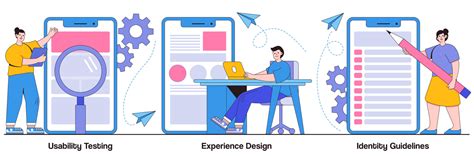 Usability Testing Experience Design Identity Guidelines Concept With People Character App