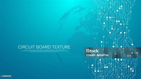 기술 추상 회로 기판 텍스처 배경 하이테크 미래 회로 보드 배너 벽지 디지털 데이터 엔지니어링 전자 마더보드 최소 배열 빅 데이터 벡터 일러스트레이션 반도체에 대한 스톡