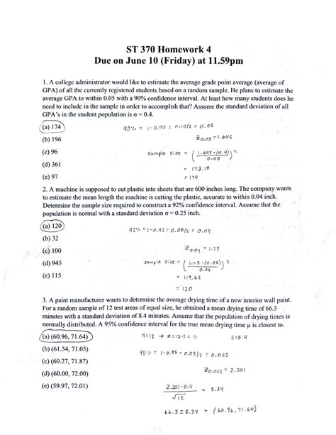 ST 370 Homework 4 ST 370 Studocu