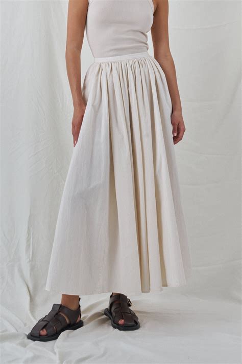 Cotton Frilled Maxi Skirt Milky Coosh