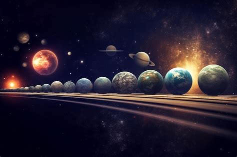 Premium Photo Multiple Different Universes Lined Up Next To Each