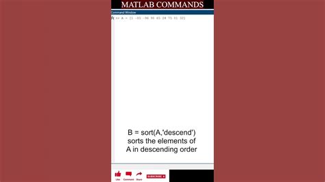 Shorts Matlabtutorials Sort An Array In Descending Order Commandstutorial Operators Youtube