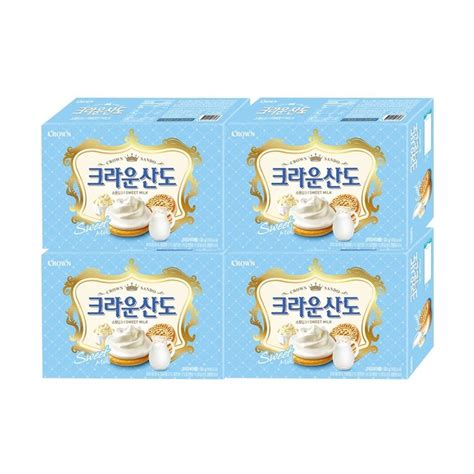 [더반] 크라운제과 크라운산도 스윗밀크323g X 4곽 홈플러스 택배배송