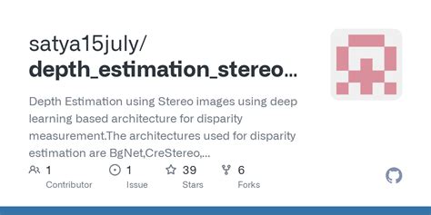 depth estimation stereo images demo py at main · satya15july depth