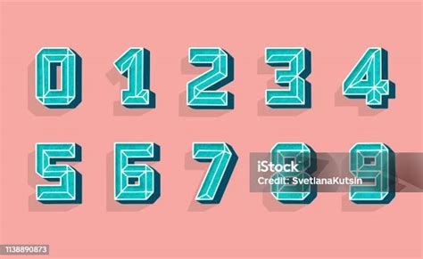 현대 숫자 3d 어떤 목적을 위한 훌륭한 디자인 휴일 배너에 대 한 템플릿입니다 고립 된 벡터 일러스트입니다 레트로 스타일입니다 3차원 형태에 대한 스톡 벡터 아트 및 기타