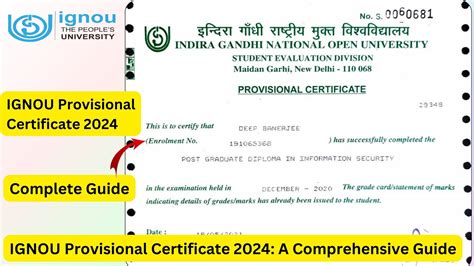 Ignou Provisional Certificate 2024 A Comprehensive Guide