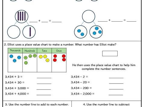 Adding And Subtracting 1s 10s 100s And 1 000s With Increased Challenges Teaching Resources