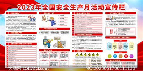 2023年全国安全生产月活动橱窗展板psd素材大图网图片素材