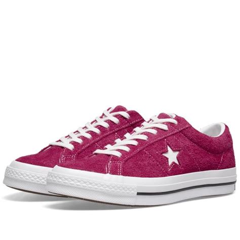 Converse One Star Ox Vintage Suede Pink Pop And White End Us
