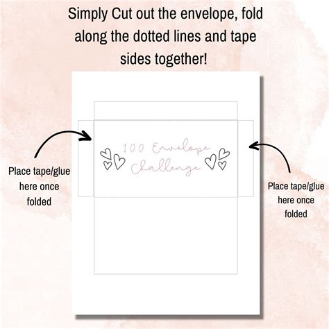 Heart 100 Envelope Challenge Printable 100 Envelope Tracker Save 5050