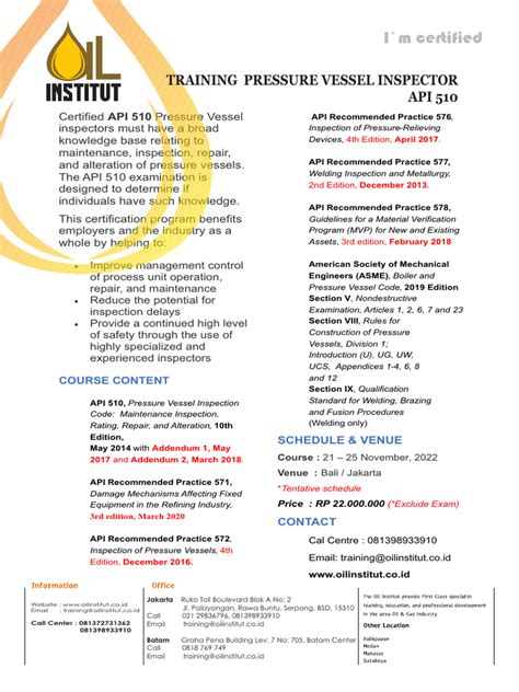 Training Api 510 November 2022 Pdf Nondestructive Testing