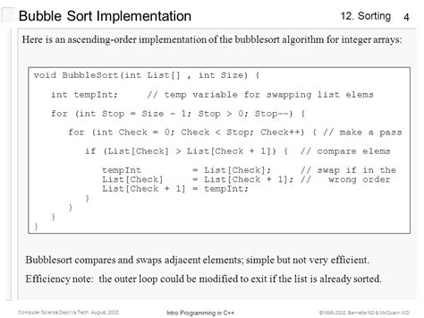 12 sorting intro programming in c computer science dept va tech
