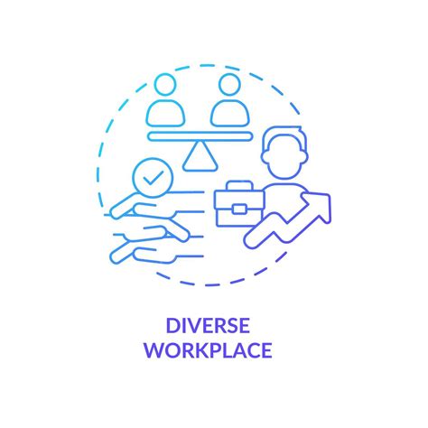 Diverse Workplace Blue Gradient Concept Icon Value Lineart Workforce