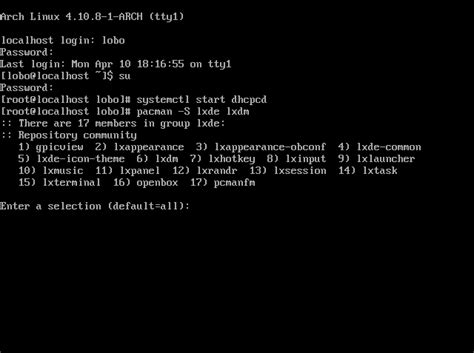 Instalação do LXDE no Arch Linux
