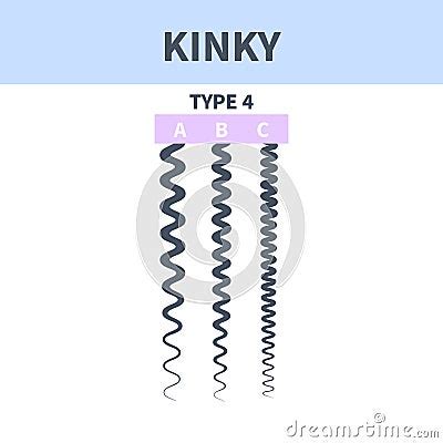 Kinky Hair Type Chart Of Strands Growth Patterns Vector Illustration Cartoondealer Com