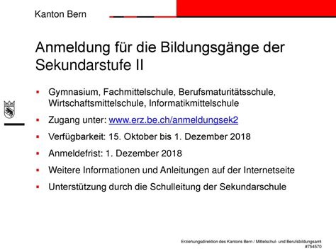 Anmeldung für Bildungsgänge der Sekundarstufe II ppt herunterladen
