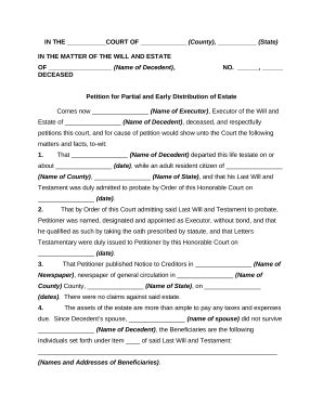Petition Estate Doc Template PdfFiller