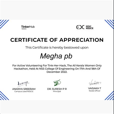 Megha Pb On Linkedin Volunteering For Tink Her Hack Held At Nss College Of Engineering