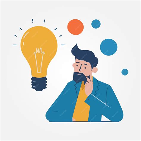 Premium Vector Vector Illustration Man Having An Idea