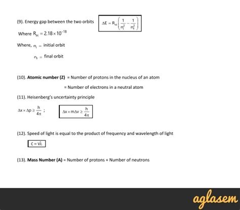 Important Notes Of Chemistry For NEET JEE Structure Of Atom AglaSem Admission