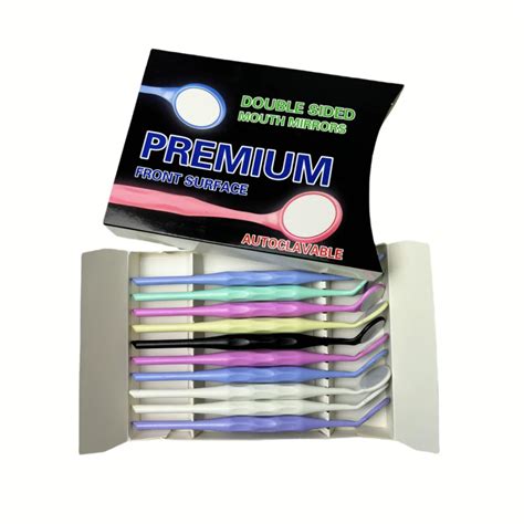 10Pcs Box Dental Double Sided Mouth Mirrors Autoclavable Anti Fog Oral
