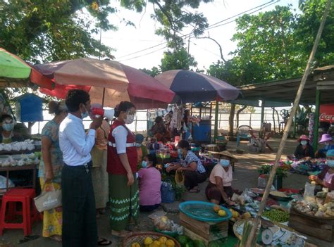 ကျောက်တန်းမြို့မဈေးကြီးတွင် ကိုဗစ် ၁၉ ရောဂါ ကြိုတင်ကာကွယ်ရေး ဈေးရောင်း