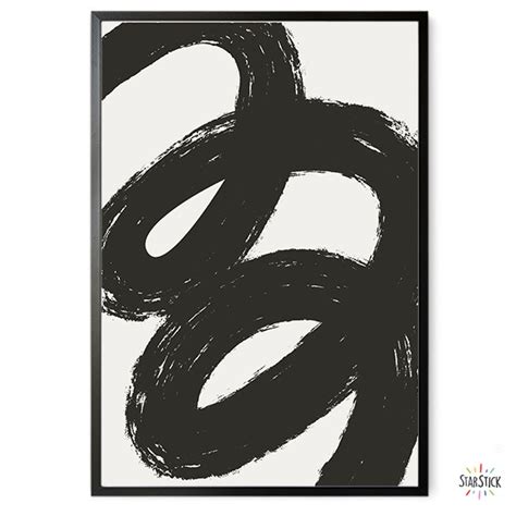 Póster para enmarcar Brush espiral en blanco y negro
