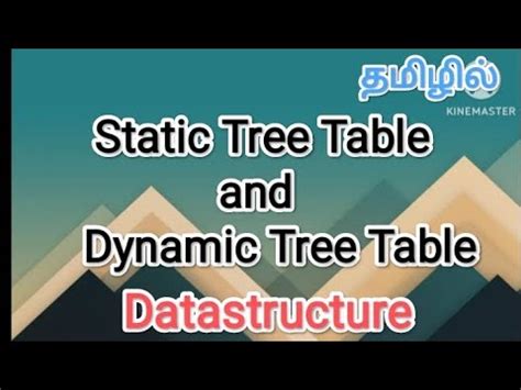 Static Tree Table And Dynamic Tree Table Datastructure In Tamil