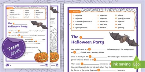 esl halloween mad libs [teens a2 b1] professor feito