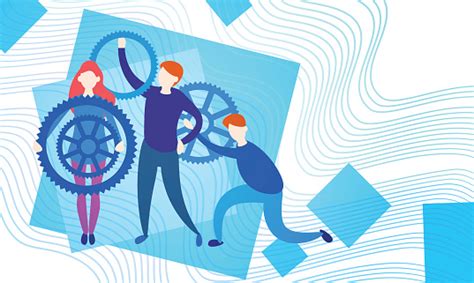톱니바퀴 팀 브레인스토밍 프로세스를 가진 비즈니스 피플 그룹 개념에 대한 스톡 벡터 아트 및 기타 이미지 개념 개념 기호 경영자 Istock