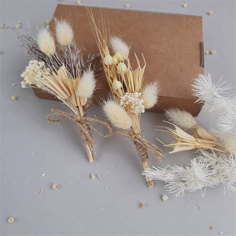 Pampas Grass Rustic Boutonniere Dried Flower Boutonniere For Etsy