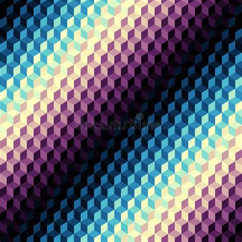 Geometric Seamless Pattern Of A Cubes In Low Poly Style Cubes Style Diagonal Gradient Stock
