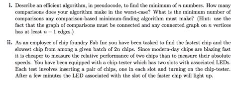 I Describe An Efficient Algorithm In Pseudocode To Chegg