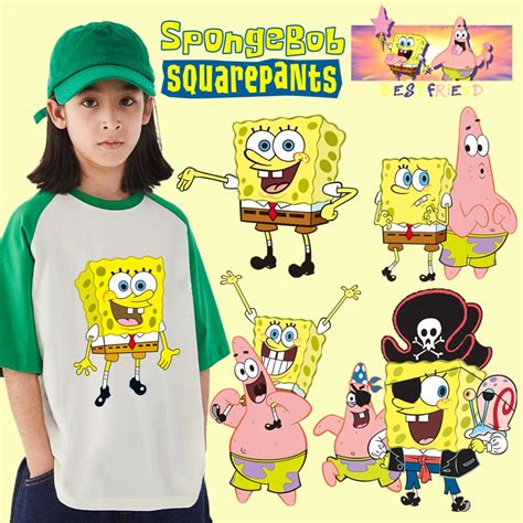 Spongebob Heat Transfer Sticker Squarepants Clothes Diy Decoration