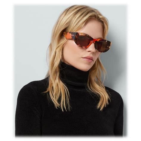 Gucci Oval Sunglasses Tortoiseshell Orange Brown Gucci Eyewear