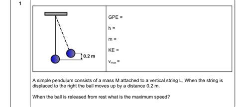 Solved 1A Simple Pendulum Consists Of A Mass M Attached To Chegg