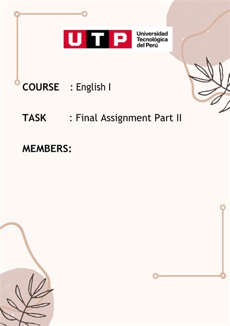 Final Assignment Part Ii Course English I Task Final Assignment