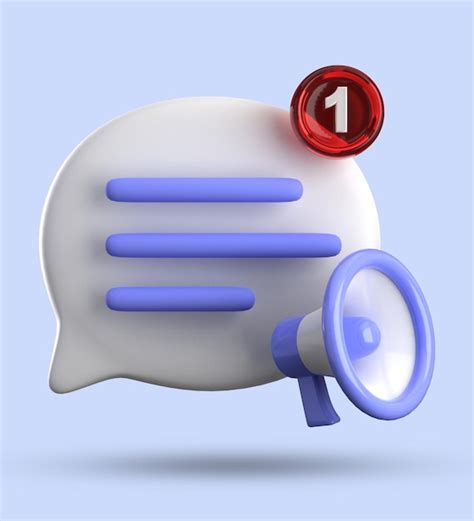 Premium Photo | 3d rendering of megaphone and speech bubble with notification icons 3d pastel ...