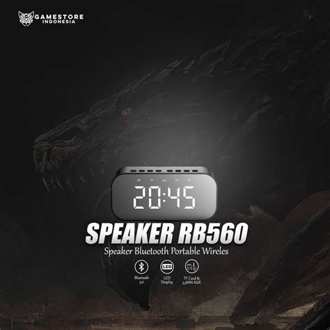 Jual Robot Rb560 Speaker Bluetooth 5 0 Alarm Clock Led Indicator Jam Meja Original Shopee