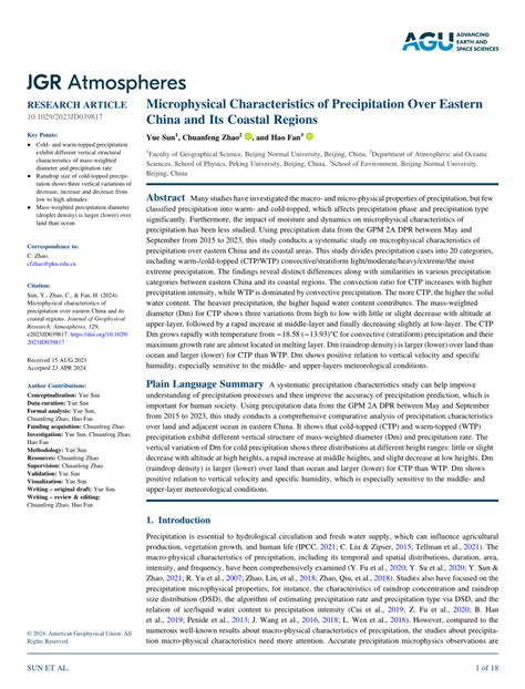 Microphysical Characteristics Of Precipitation Over Eastern China And Its Coastal Regions