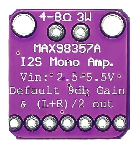 Amplificador Clase D Max98 I2s 3w Arduino Raspberry Esp32 24000 En