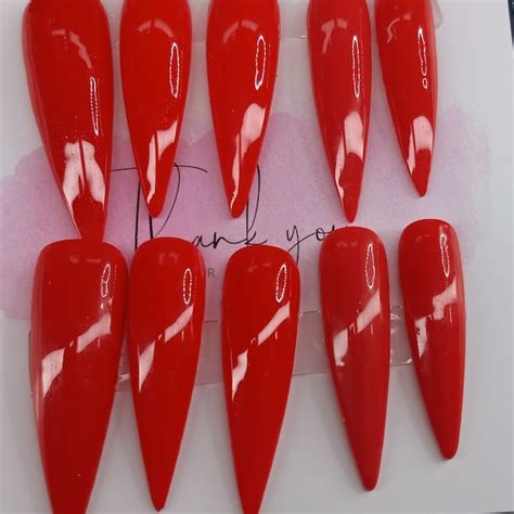 Press On Stiletto Nails Etsy
