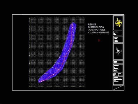 Rete Di Acqua Potabile Con Coordinate In Dwg Libreria Cad