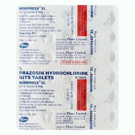 Minipress Xl 5mg Tablet At ₹ 455stripe In Nagpur Id 2852850740148