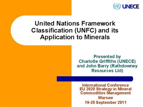 united nations framework classification unfc and its application