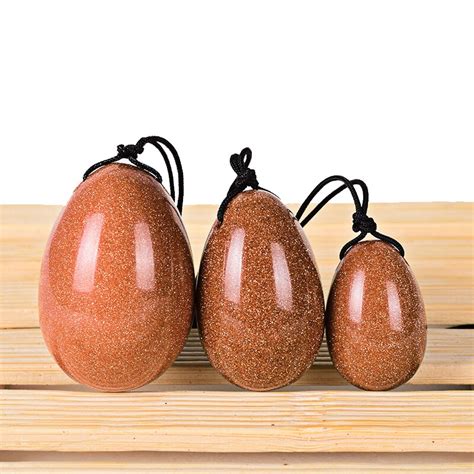 Aliexpress Com Buy Yoni Egg Pcs Set Drilled Natural Gold Sandstone Love Egg For Kegel