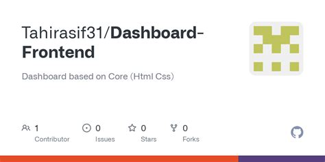 GitHub Tahirasif Dashboard Frontend Dashboard Based On Core Html Css