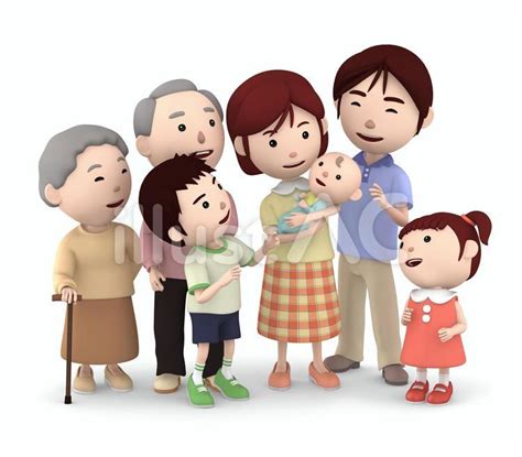 3世代家族 3dイラスト高解像度イラスト No 22157682／無料イラストフリー素材なら「イラストac」