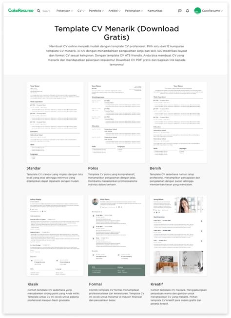 Cara Membuat CV ATS Friendly Plus Contoh Template Gratis Cake