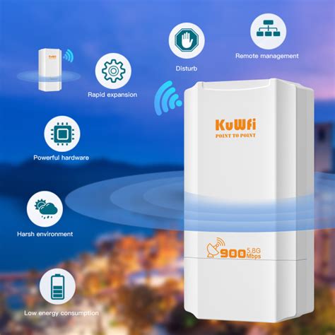 Kuwfi 58ghz 2km Outdoor Wifi Extender Wifi Bridge 900mbps Outdoor Cpe